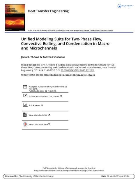 pdf unified modeling suite for two phase flow convective boiling and condensation in macro