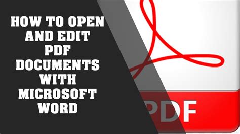 How To Open And Edit PDF Documents With Microsoft Word YouTube