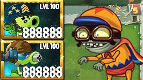 PvZ 2 Challenge Team 15 Plants Level 100 Power Up Vs 5 Carnie Imp