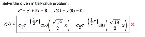 solved solve the given initial value problem y y 5y