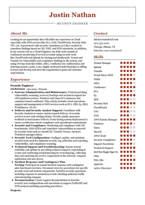 Security Engineer CV Example In 2024 ResumeKraft