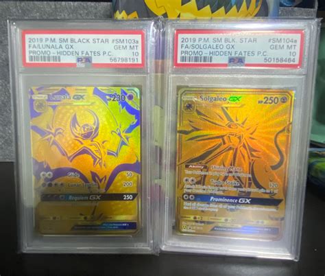 Psa 10 Lunala GX Psa 10 Solgaleo GX Hidden Fates Pokemon TCG Hobbies