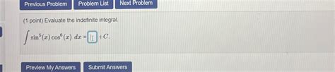 Solved 1 Point Evaluate The Indefinite Chegg