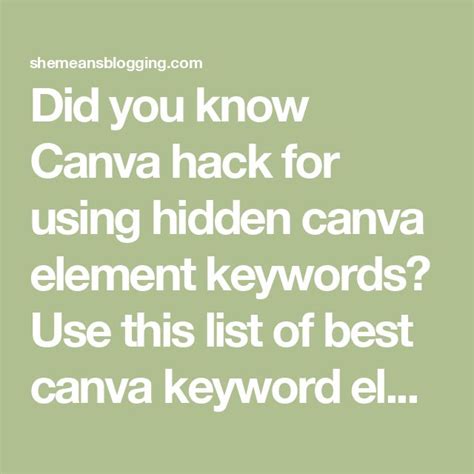 Canva Element Keyword List Free Pdf In Infographic Resume