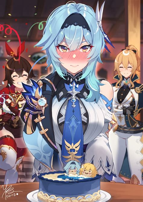 Lumine Eula Jean And Amber Genshin Impact Drawn By Kimi Tsuru