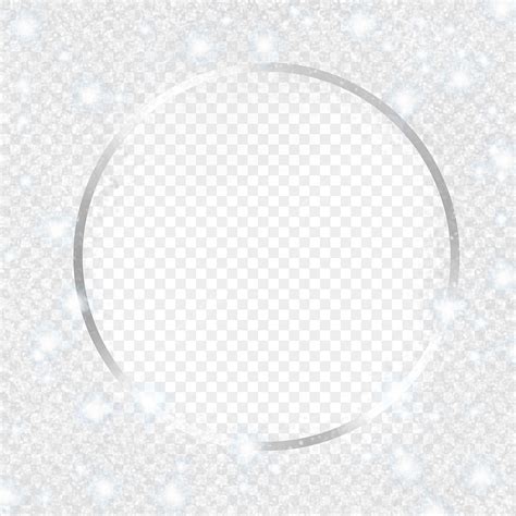 Silver Glitter Circle PNG Image Circle Frame With Silver Glitter