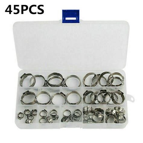 130 80X Hose Clamp Single Ear Stainless Steel Clip Crimp Air Water Fuel
