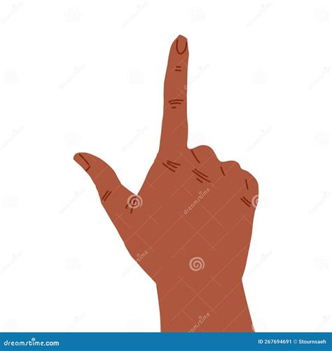 Hand With Pointing Index Finger Brown Skin Color Stock Vector