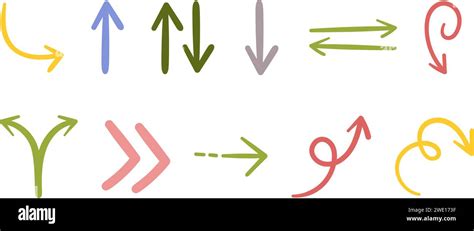 Hand Drawn Freehand Emphasis Arrows Swirls And Doodles Perfect For