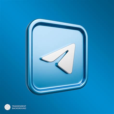 Premium PSD Telegram 3D Logo Metallic