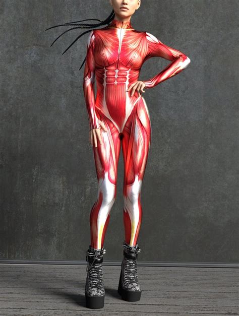 Disfraz De Cuerpo Humano M Sculos Disfraz De Halloween Etsy M Xico