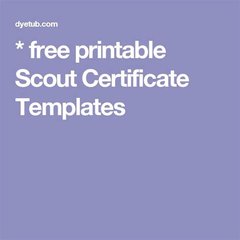 Free Printable Scout Certificate Templates Certificate Templates