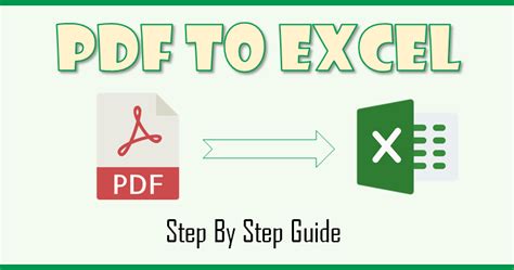 an image with the text pdf to excel step by step guide on it