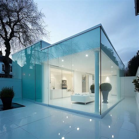Premium AI Image A House With A Glass Wall That Says The Word On