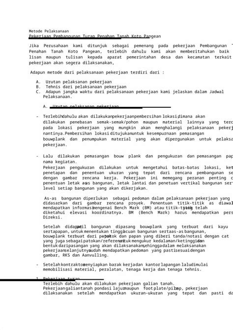 Docx Metode Pelaksanaan Turap Docx Dokumen Tips