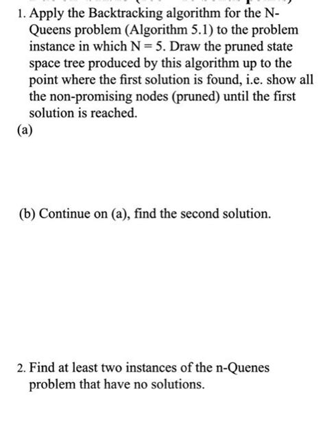 solved 1 apply the backtracking algorithm for the nqueens