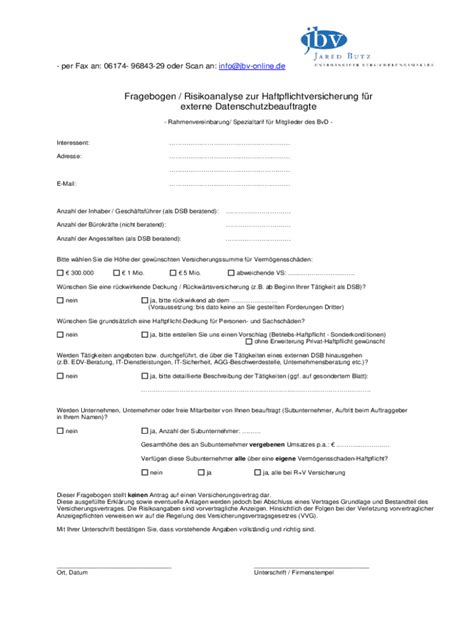 Ausf Llbar Online Fragebogen Risikoanalyse Zur