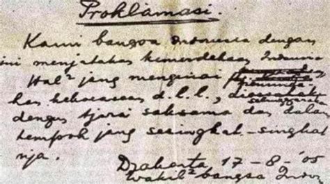 5 Fakta Sejarah Teks Proklamasi Kemerdekaan Indonesia