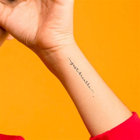 Just Breathe Temporary Tattoo Etsy Just Breathe Tattoo Temporary