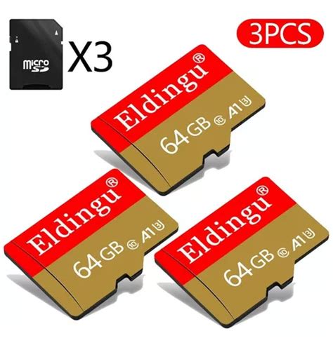 Cartão De Memória Eldingu Vermelho dourado Adaptador Sd