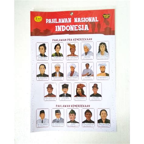 Jual Poster Pahlawan Nasional Indonesia 2 Sisi Shopee Indonesia