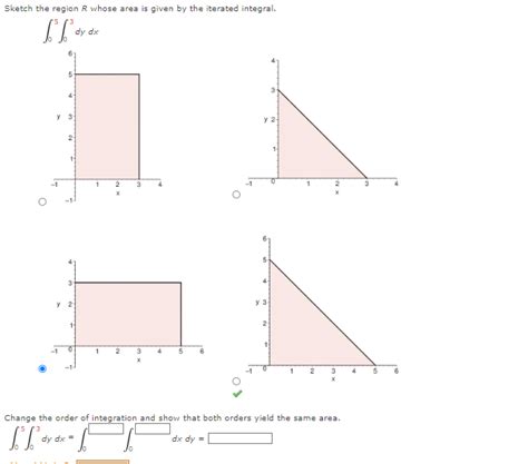 solved sketch the region r whose area is given by the