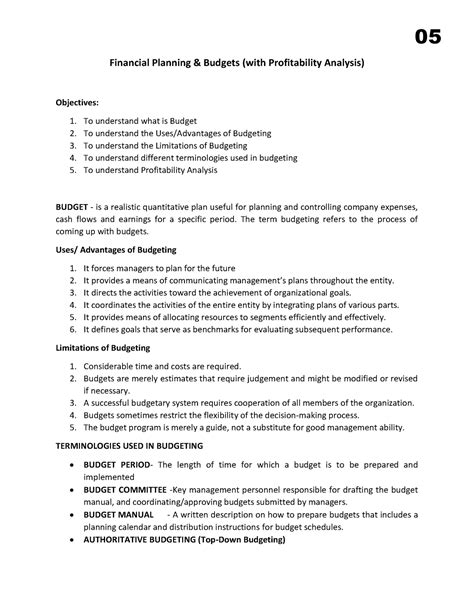 Chapter Financial Planning And Budget Financial Planning Budgets