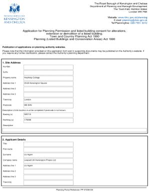 Fillable Online PDF Application For Planning Permission And Listed