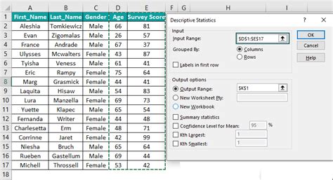 Descriptive Statistics In Excel Mean Median Mode And Range Step Hot
