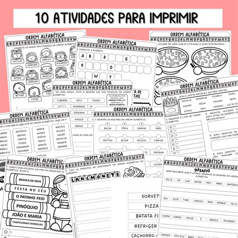 PACOTE ORDEM ALFABÉTICA Lojinha Criar Recriar Ensinar
