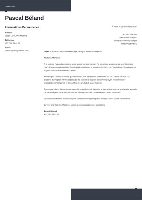Lettre De Motivation Simple Word Gambaran Riset