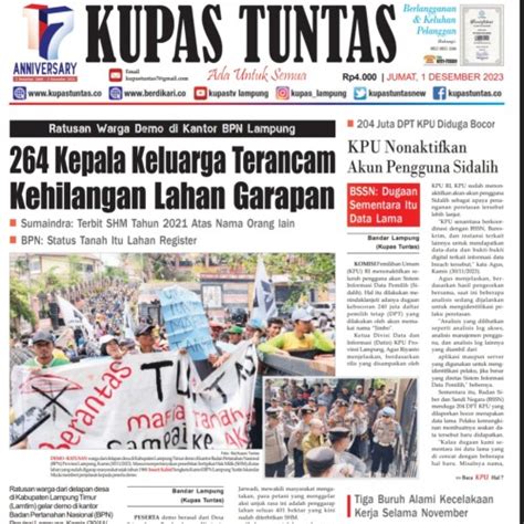 Kupas Tuntas Surat Kabar Harian Kupas Tuntas Edisi Jumat 01 Desember