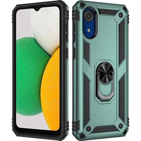 Compatible Avec Samsung Galaxy A03 Core Téléphone Coque Vert 9H Verre