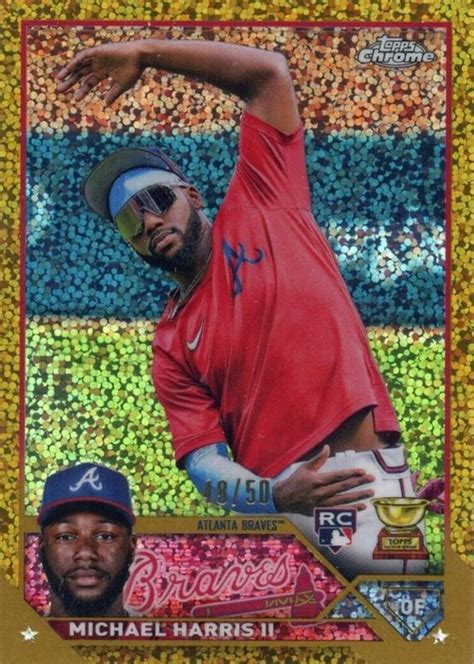 Michael Harris II 2023 Topps Chrome 79 SP Variation Gold Speckle
