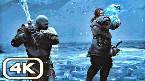 GOD OF WAR RAGNAROK Kratos Vs Thor Boss Fight Gameplay Trailer 4K PS5