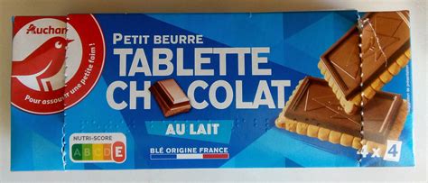 Petit Beurre Tablette Chocolat Au Lait Auchan 150 G