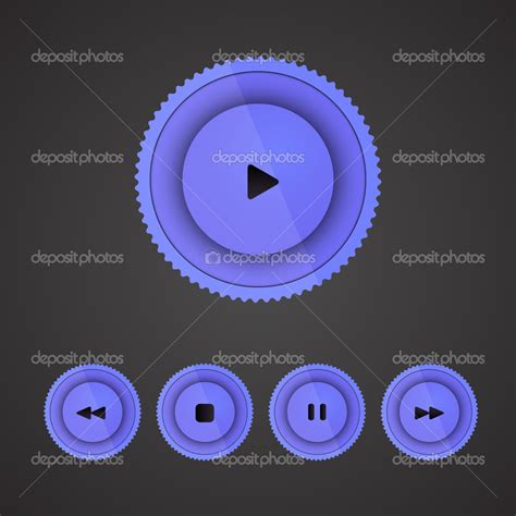 Conjunto Vectorial De Botones Del Reproductor 2024