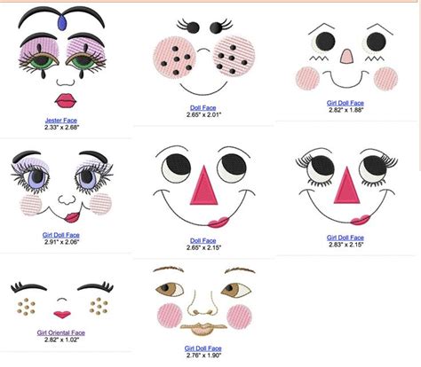 Doll Face Embroidery Design Pack By Grand Slam Pintar Ojos Pintar
