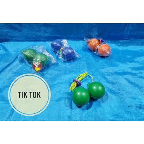 Jual Tik Tok Tek Tek Etek Etek Mainan Jadul Bola Warna Cerah Kualitas