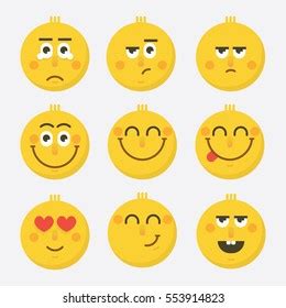 Set Emoticons Flat Design Avatar Vector Stock Vector Royalty Free