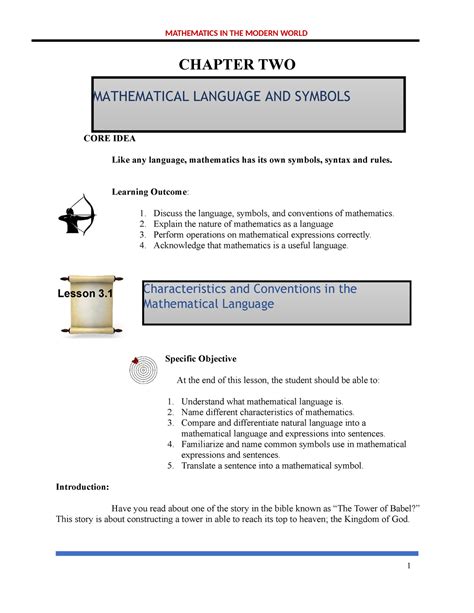 mmw chapter 2 okjd and stuff mathematical language and symbols lesson 3 characteristics and