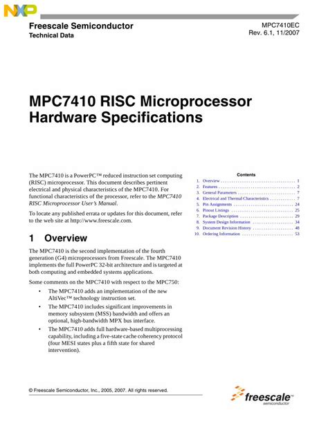pdf mpc7410 risc microprocessor hardware specifications sheets nxp pdfs mpc7410 pdf · system