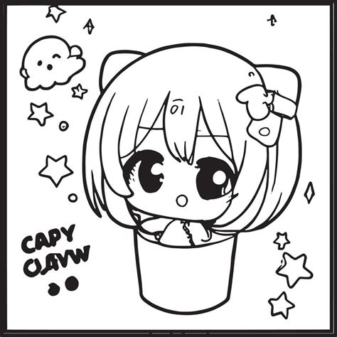 Chibi Coloring Pages 15907200 Vector Art At Vecteezy