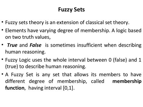 fuzzy set theory