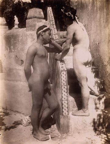 Group Of 3 Photographs Of Nude Male Figures Posing En Plein Air In