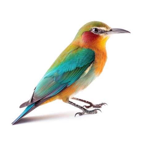 Un pájaro colorido con cabeza azul y alas verdes se sienta sobre un