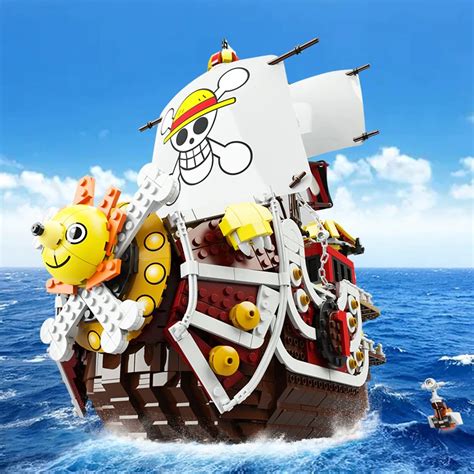 Bloco de Montar Réplica Navio Thousand Sunny Chapeu de Palha One Piece