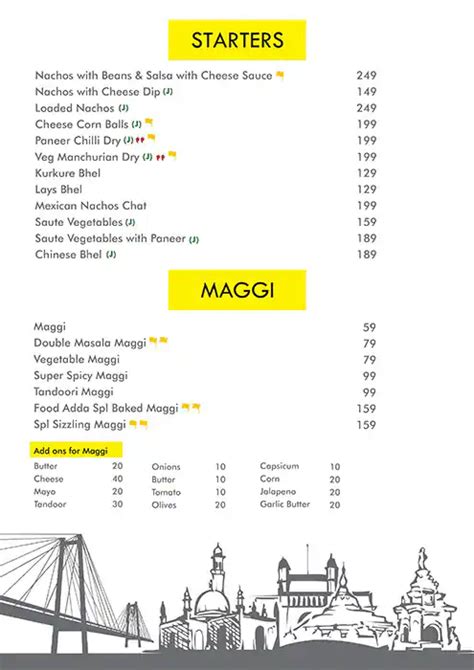 Menu At Food Adda Hyderabad Hyderabad