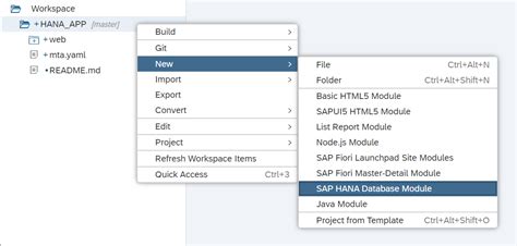 SAP HANA XS Advanced Creating An HDI Module Developer Tutorial