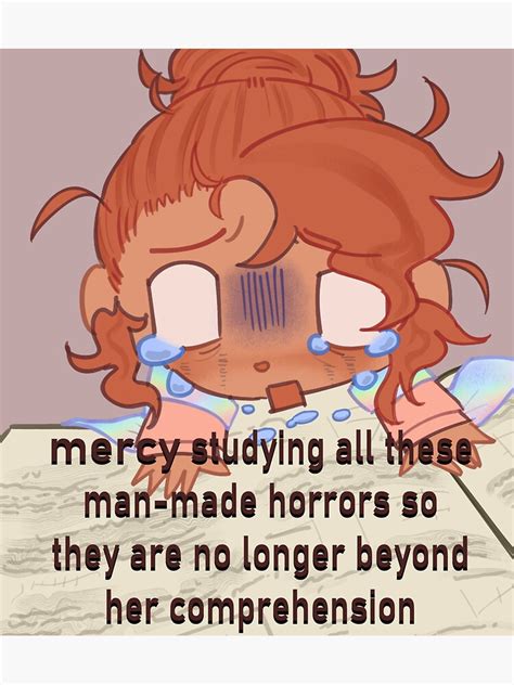 Mercy Studying All These Man Made Horrors Sticker For Sale By Ian